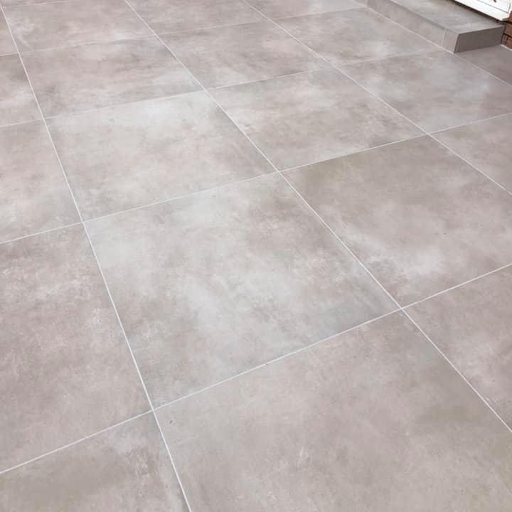 Volcano Beige Porcelain Paving back garden patio